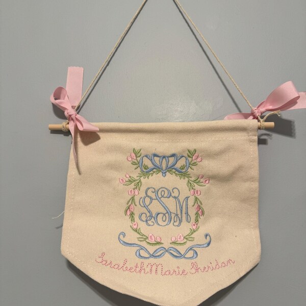 Grandmillennial Bow Nursery Decor Bow Girl Nursery Banner Welcome Baby ...