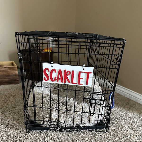 Personalized Pet Crate Sign | Personalized Hanging Crate Tag | Gift for ...