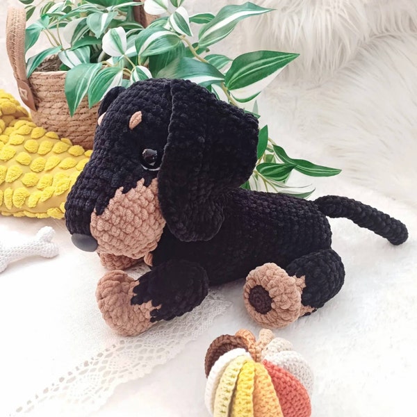 Dachshund Crochet Pattern, Stuffed Dog, Dog Toy, Plush Pattern ...
