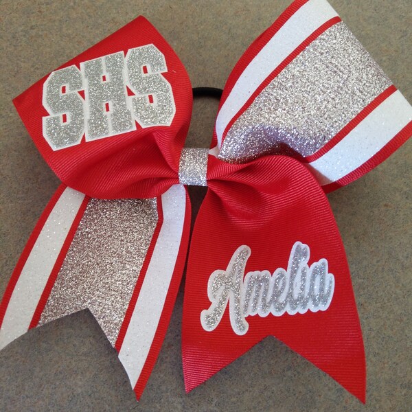 Custom Stripes and Tails Cheer Cheerleading Bow - Etsy