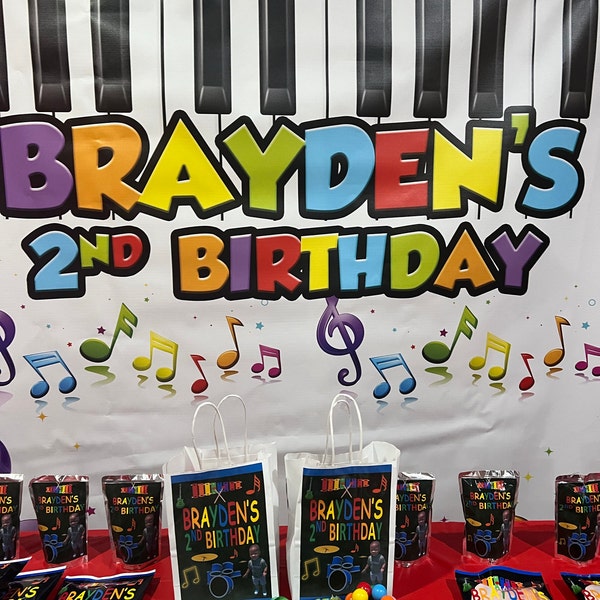 Music Kids Birthday Backdrop, Color Musical Background, Music School ...
