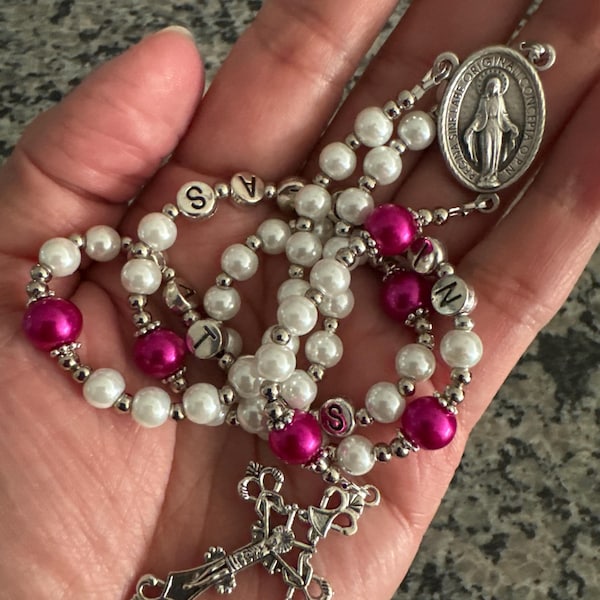 Personalized Rosary | Custom Rosary | Baptism Rosary | First Communion ...