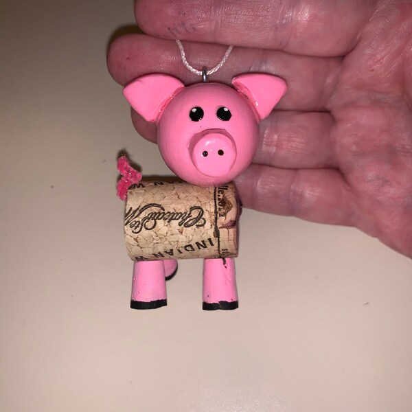 Pig Ornament, Pig Gifts, Pig Christmas Ornament, Wine Cork Gifts, Pig ...