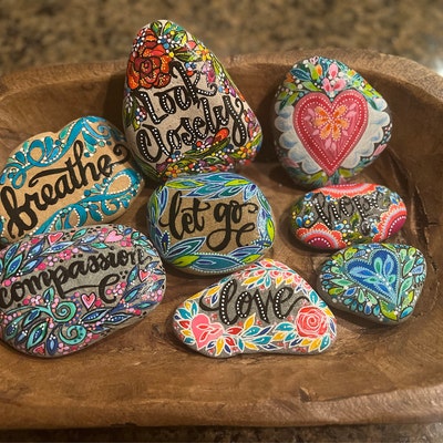Tiny Tropical Sunshine / Tiny Painted Rocks/painted Stones/desk Art ...