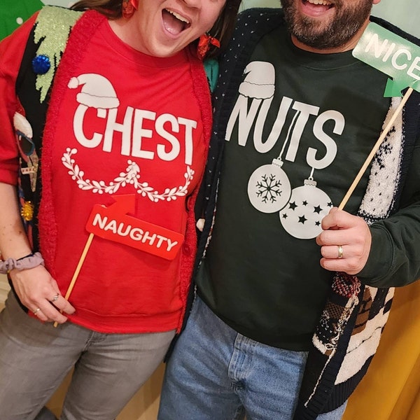Chest Nuts Christmas Sweatshirts Funny Christmas Shirts Couples Gift ...