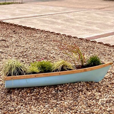 Large Boat Planter, Personalised, Plant/flower Pot, Garden, Pond, Home ...