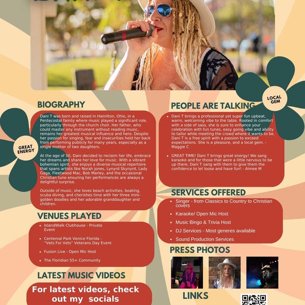 Electronic Press Kit Bundle | 1-page EPK for Musicians, Rappers, Singer ...