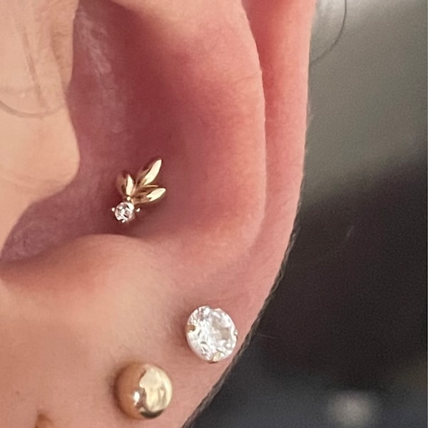 14k Solid Gold Ball Ear Stud Earrings, Plain Real Gold Minimalist ...