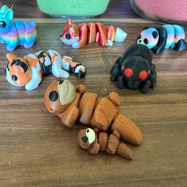 Mini Pocket Pets – 3D Printed Articulated Animals - Fun Collectible ...