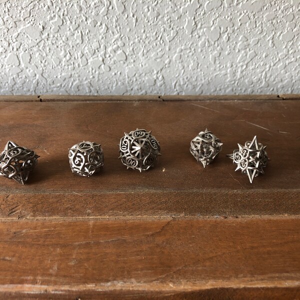 Botanical Mini Dice Set With Decader in Sterling Silver - Etsy