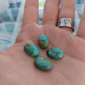 10 Pieces Blue Mohave Turquoise Oval Shape Loose Smooth Polished ...