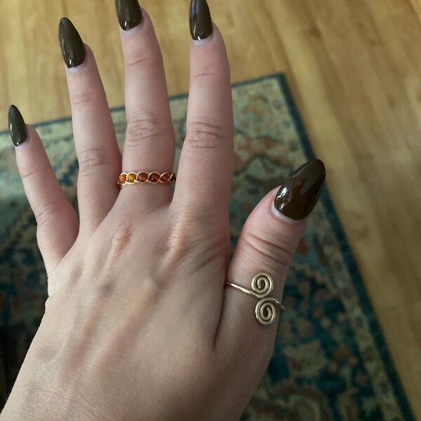 Thumb Ring Tricolor Ring Infinity Design Interlocking Swirls Tricolor ...