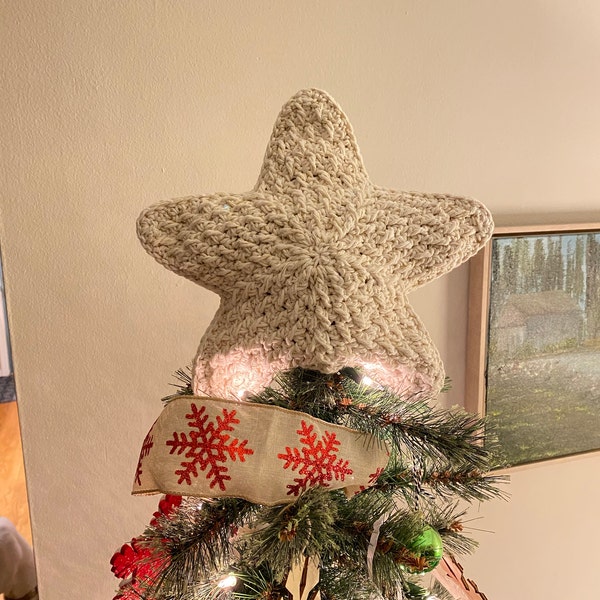 CROCHET PATTERN // Christmas Tree Topper, Crochet Star, Holiday Crochet ...