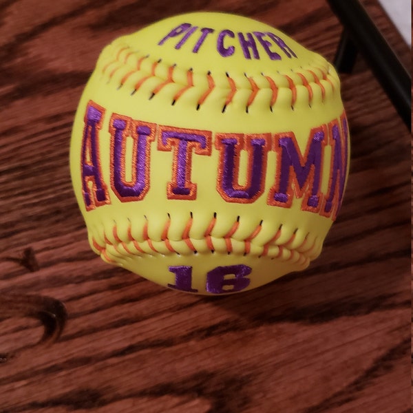 Custom Embroidered Softballs - Etsy