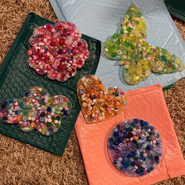 Cloud Picky Pad Fidget Toy, Colorful Beads and Charms - Reusable ...