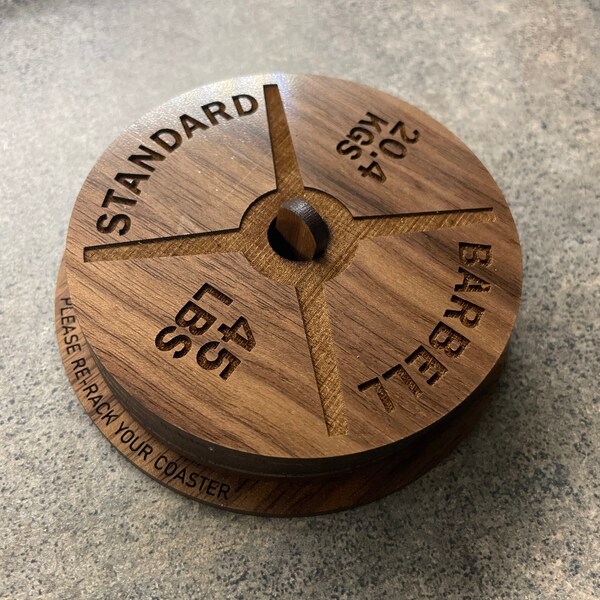 Weight Plate Coaster Set - Wooden Handmade - Gym Fitness Workout Drink ...