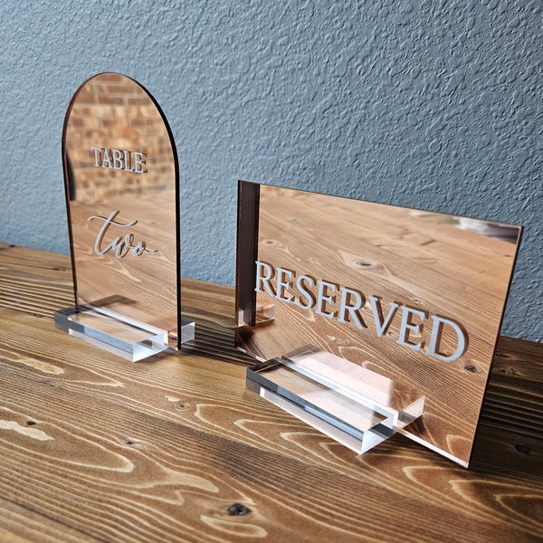 Reserved Table Sign, Acrylic Wedding Signs, Minimalist Wedding Table ...