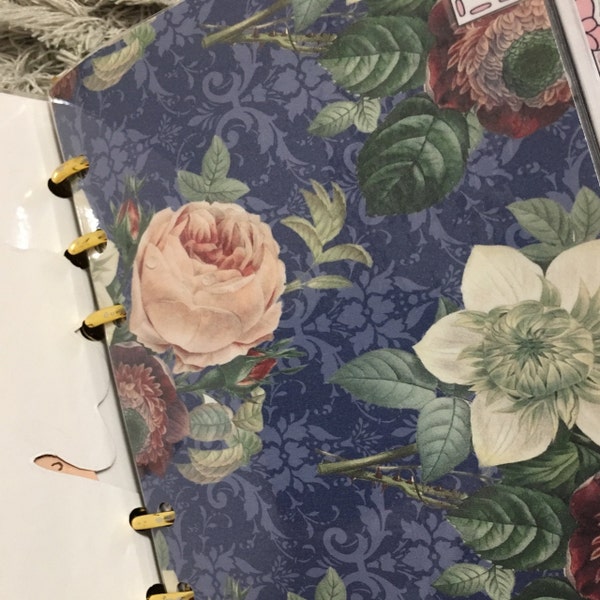 Blue and Yellow Floral Digital Paper, Vintage Roses Digital Paper Pack ...