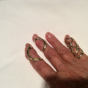 Arthritis Finger Splint for Both Joints Full Finger Ring Yellow Bronze ...