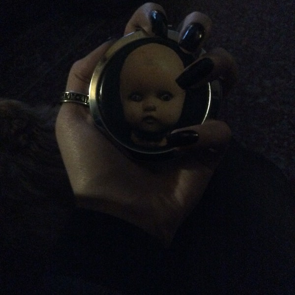Creepy Doll Head Compact Mirror - Victorian Goth Horror Macabre Gothic ...