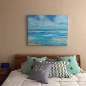 Ocean Breeze Watercolor Coastal Art Sailboat optional in Blues, Teals ...