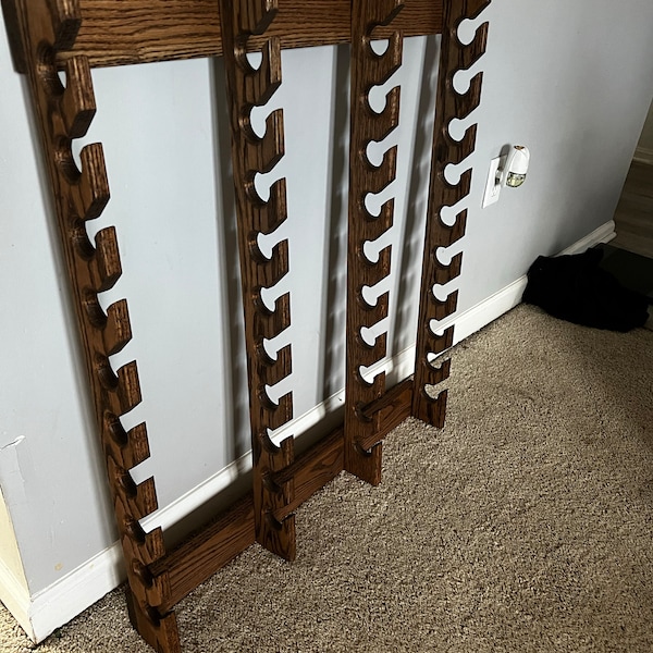 40 Cap Solid Oak Rack - Made to Order - Free Shipping USA - Etsy