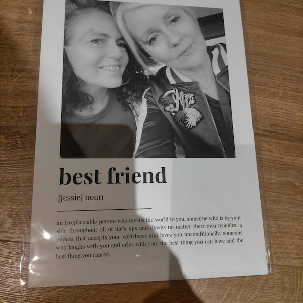 PERSONALISED BEST FRIEND Definition Print, Wall Art Print, Best Friend ...