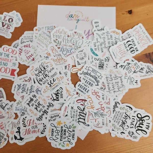 Bible Verses Sheets, Version 1, Motivational Christian Sticker Sheet ...