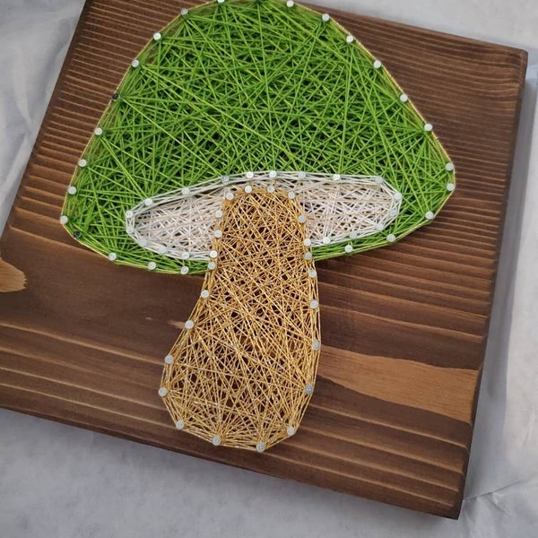 MADE TO ORDER Mushroom String Art, Woodland Nursery Art, Rustic Wall ...