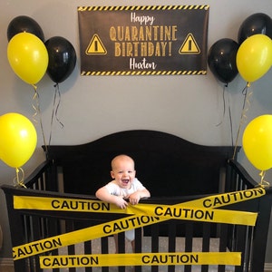 Quarantine First Birthday Banner Quarantine birthday sign | Etsy
