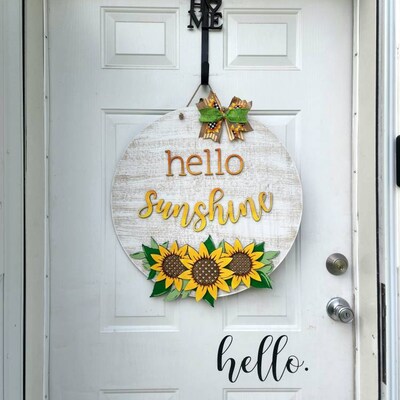 Hello Sunshine Sunflower Door Hanger DIY Sunflower Door Hanger - Etsy