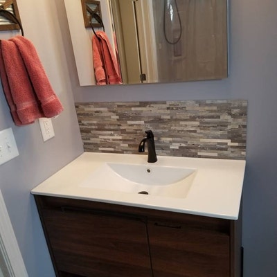 36 Inch Floating Bathroom Vanity With Sink, Wall Mounted Vanity - Etsy