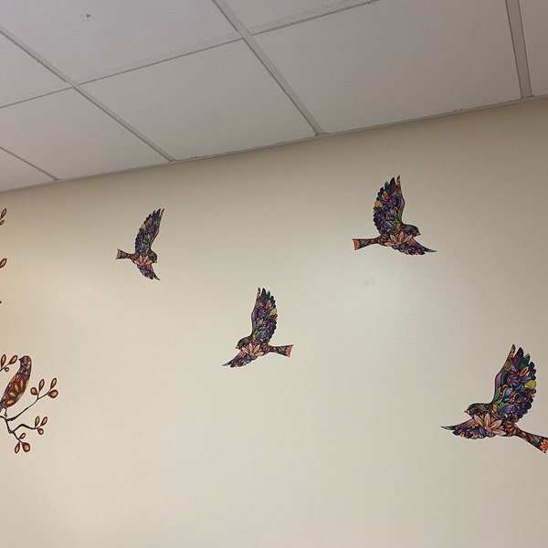 Flying Birds Wall Decals Stickers for Walls and Windows - Set of 4 ...