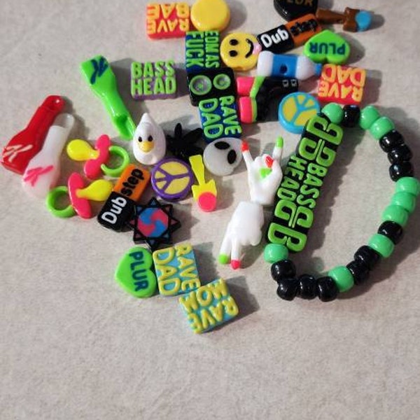 Rave Bead Soup! Mix of Rave Themed Kandi Beads by Weight. Grab Bag of ...