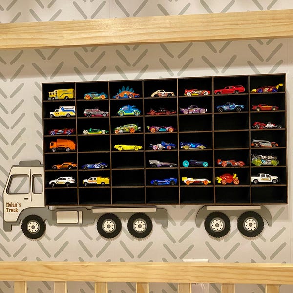 Personalized Gifts for Kids Toy Car Storage, Wood Toy Car Parking ...