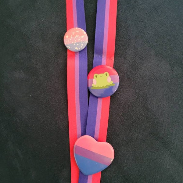Bisexual Pride Lanyard — Recycled PET Plastic Subtle Bi Pride Accessory ...