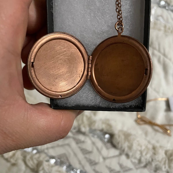 LAST ONE Blue Poppy Locket, Aqua Turquoise Locket, Floral Brass Art ...