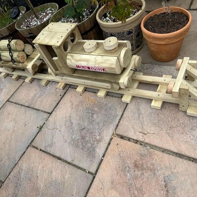 Wooden Planter Train / Decorative Garden Ornament - Etsy UK