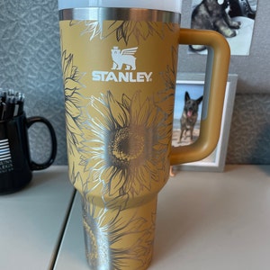 Engraved Stanley Tumbler, Laser Engraved Stanley, Flower Tumbler ...