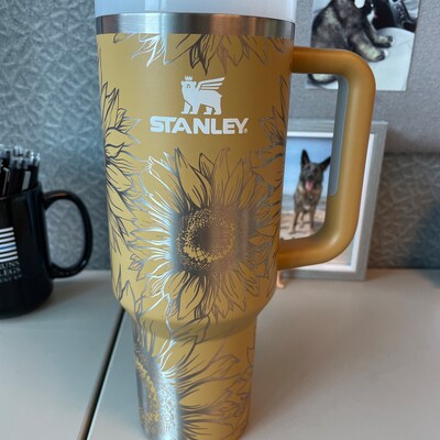 Engraved Stanley Tumbler, Laser Engraved Stanley, Flower Tumbler ...