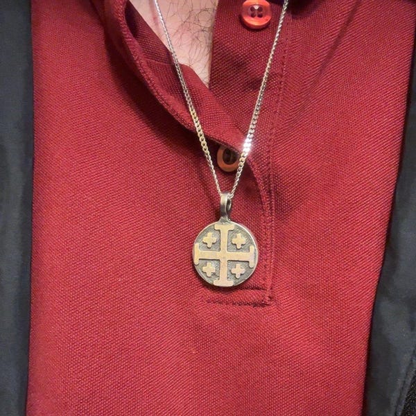 100% Pure Silver Jerusalem Cross / Crusader Cross Pendant. Made in ...