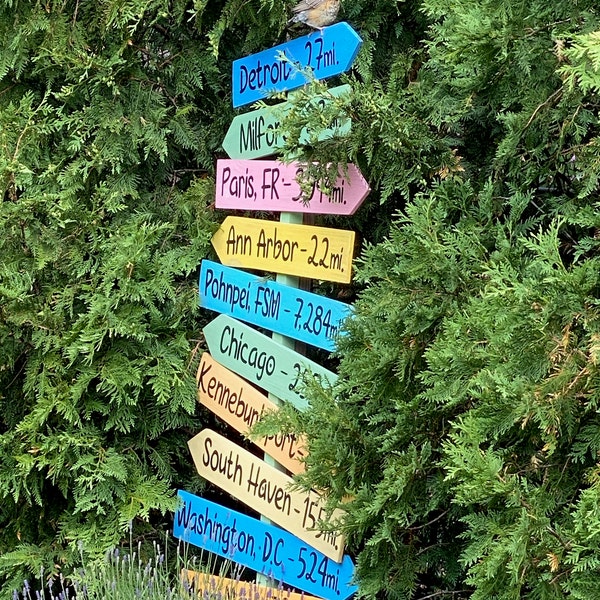Personalized Family Name Directional Sign Post for Yard, Christmas Gift ...
