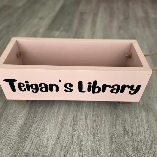 Personalized Children's Library Box, Baby Book Box, Book Storage ...