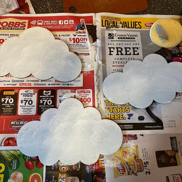 Set of 3 Cloud Wooden Cutouts / Cloud Cutouts / Cloud Shape / Cloud ...