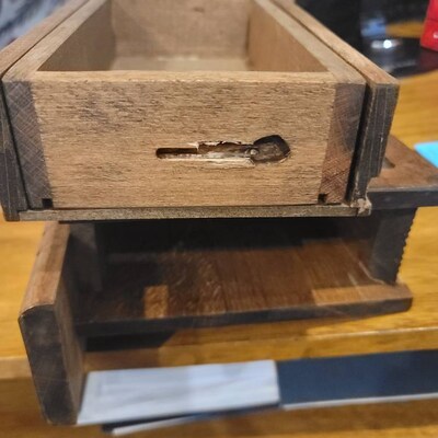 Hand Carved Flower Design Wooden Box With Secret Lock, Vintage Jewelry ...