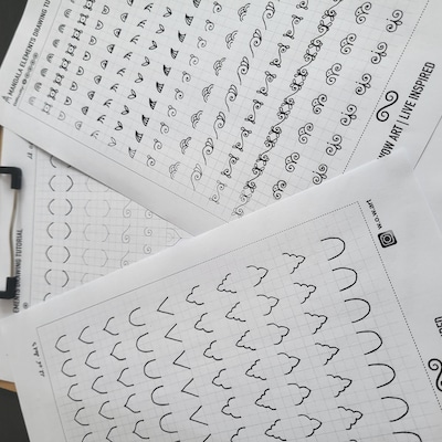 20.easy Basic Petal Patterns Training Sheets Pdf,jpeg. Mandala Art ...