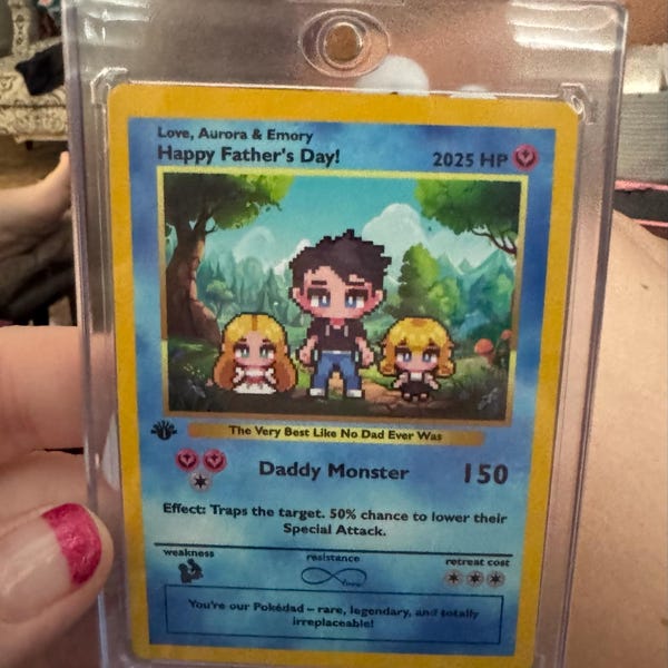 Father's Day Pokemon Card, Custom Pokemon Card, Gift for Dad, Father's ...