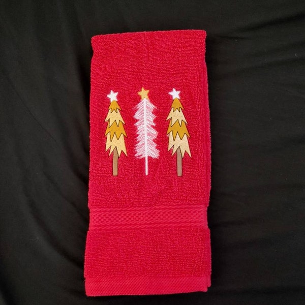 Embroidered Holiday Christmas Bathroom Hand Towel - Etsy