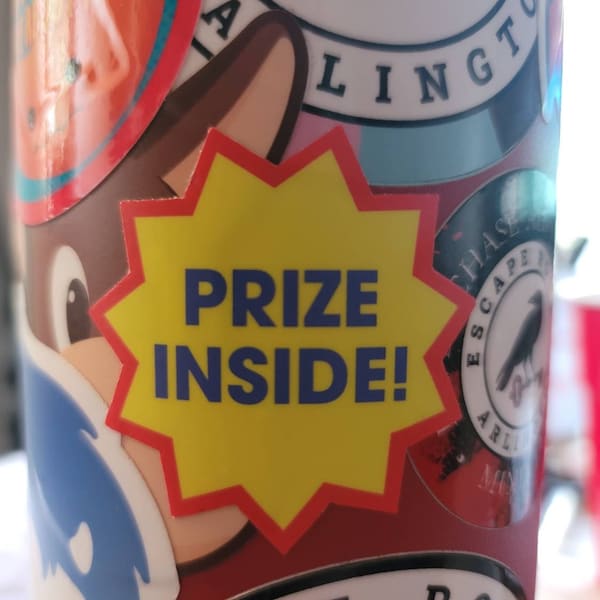 Prize Inside Sticker | Free Shipping to the US - Etsy