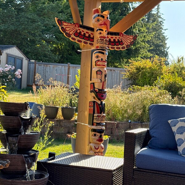 Totem Pole Wood Height 2,00 Meters 78,74 Inches Totempole Albesia Wood ...